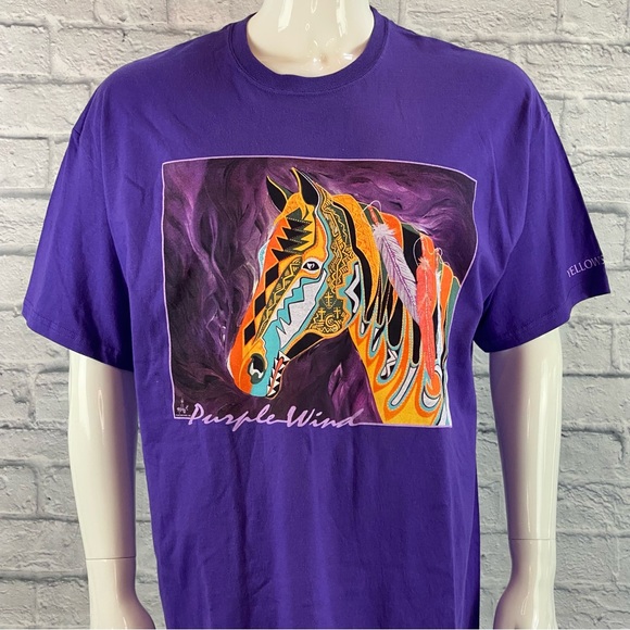 Vintage | Shirts | Vintage 99s Yellowstone Horse Purple Wind Tee | Poshmark